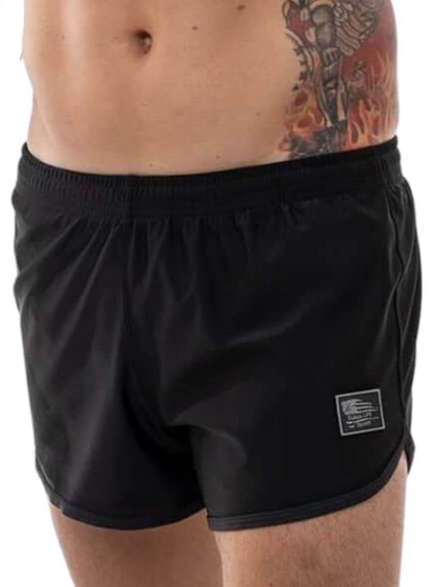 Black Microfiber Silkies, Men's Ranger Panty Training Shorts- Sunga Life