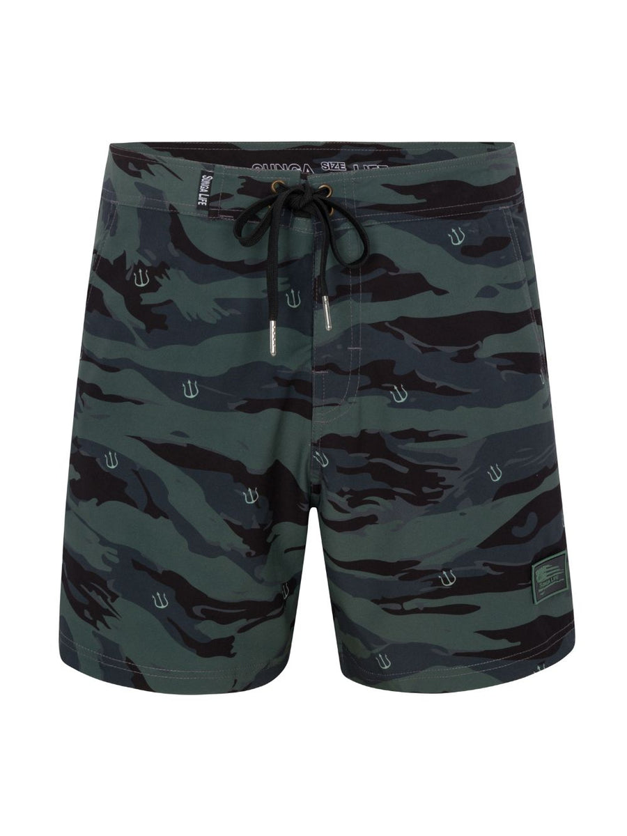 Multicam Black Tiger Camo Shorts, 4-Way Stretch- Sunga Life